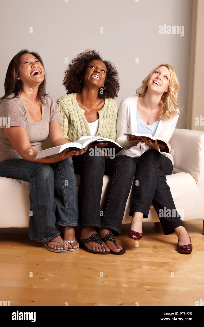 Diverse group of woman in a small group Stock Photo - Alamy