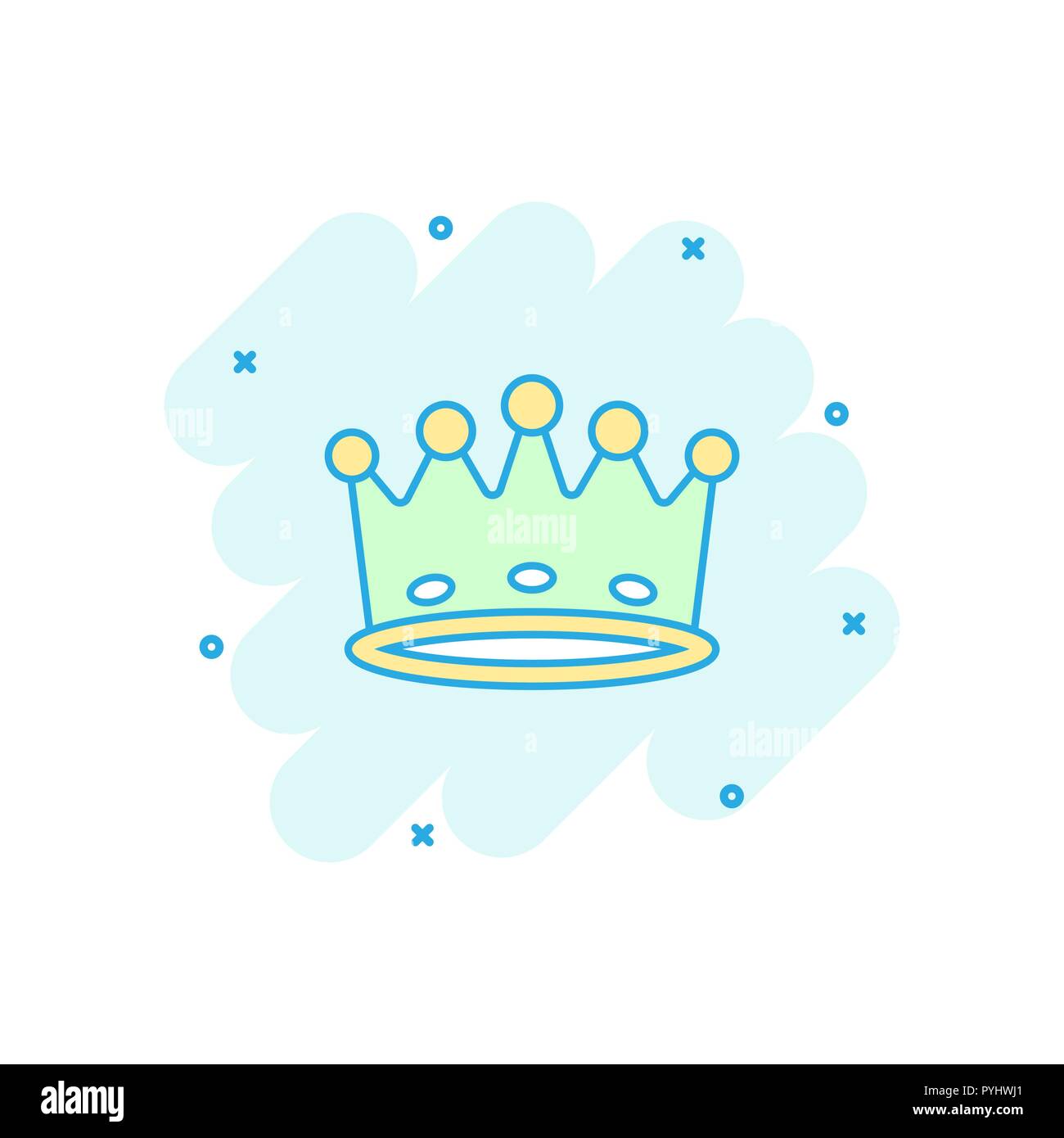 Vector cartoon crown diadem icon in comic style. Royalty crown ...
