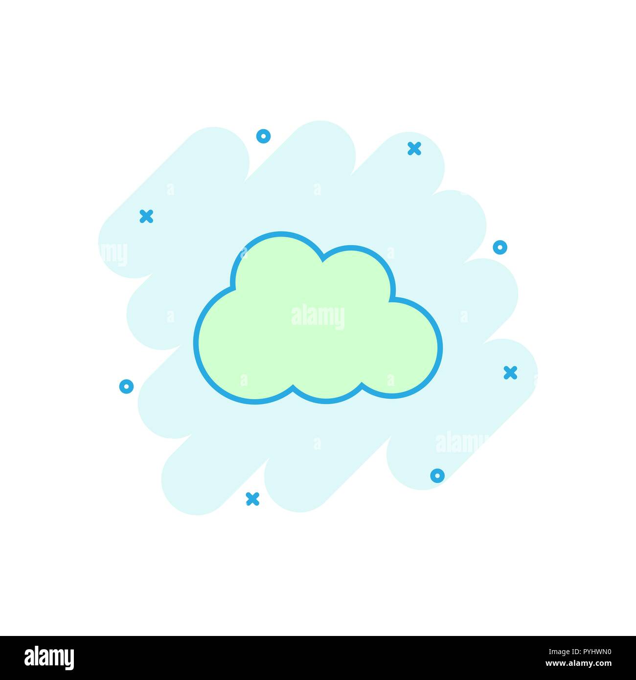 Vector cartoon cloud icon in comic style. Cloud illustration pictogram ...
