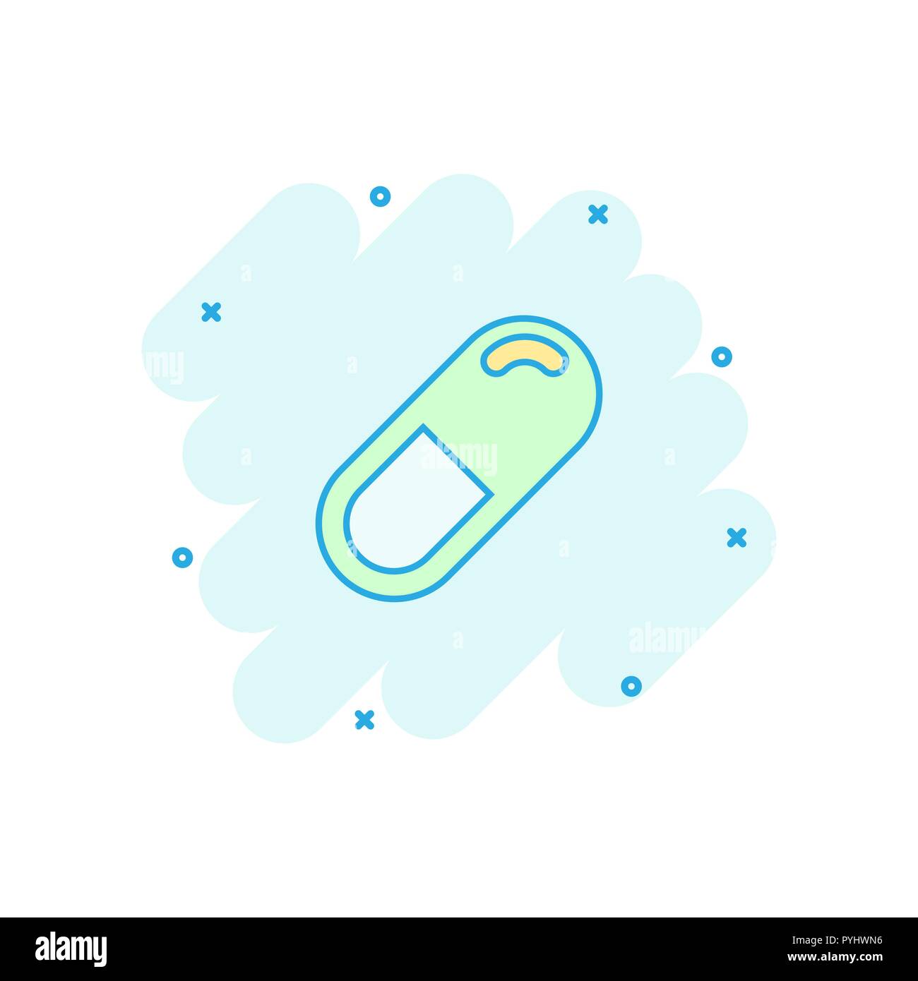 Vector cartoon capsule pills tablet icon in comic style. Medical pills ...