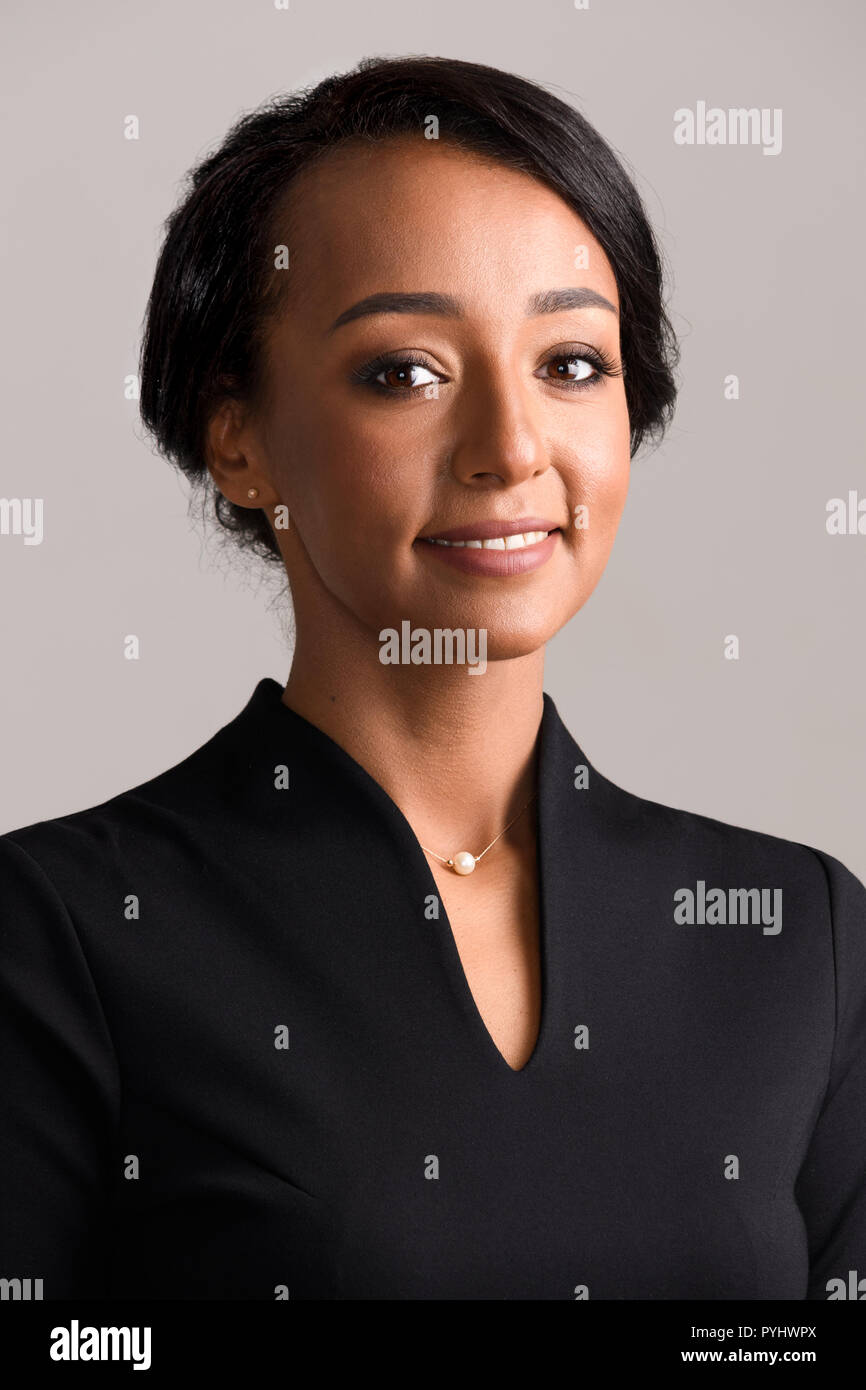 Flight attendant portrait Stock Photo - Alamy