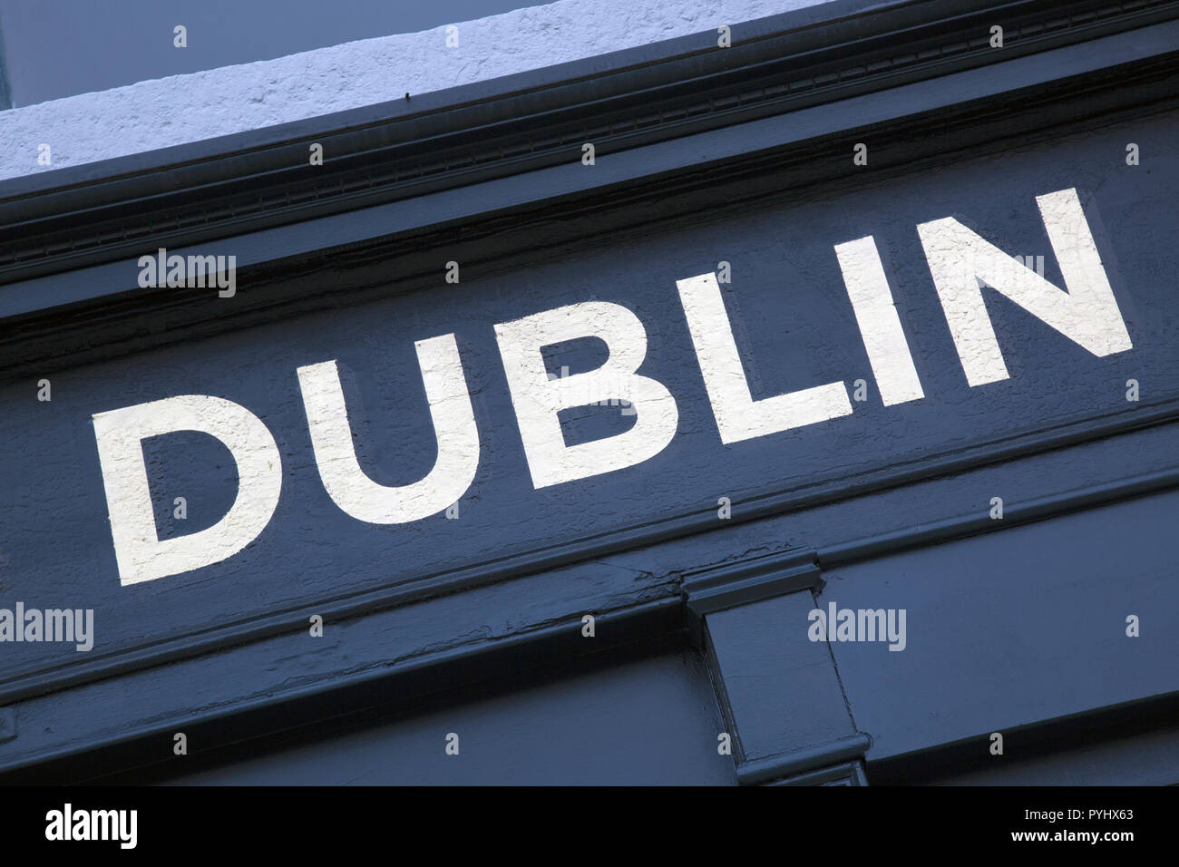 Dublin Sign on Diagonal Slant Stock Photo - Alamy