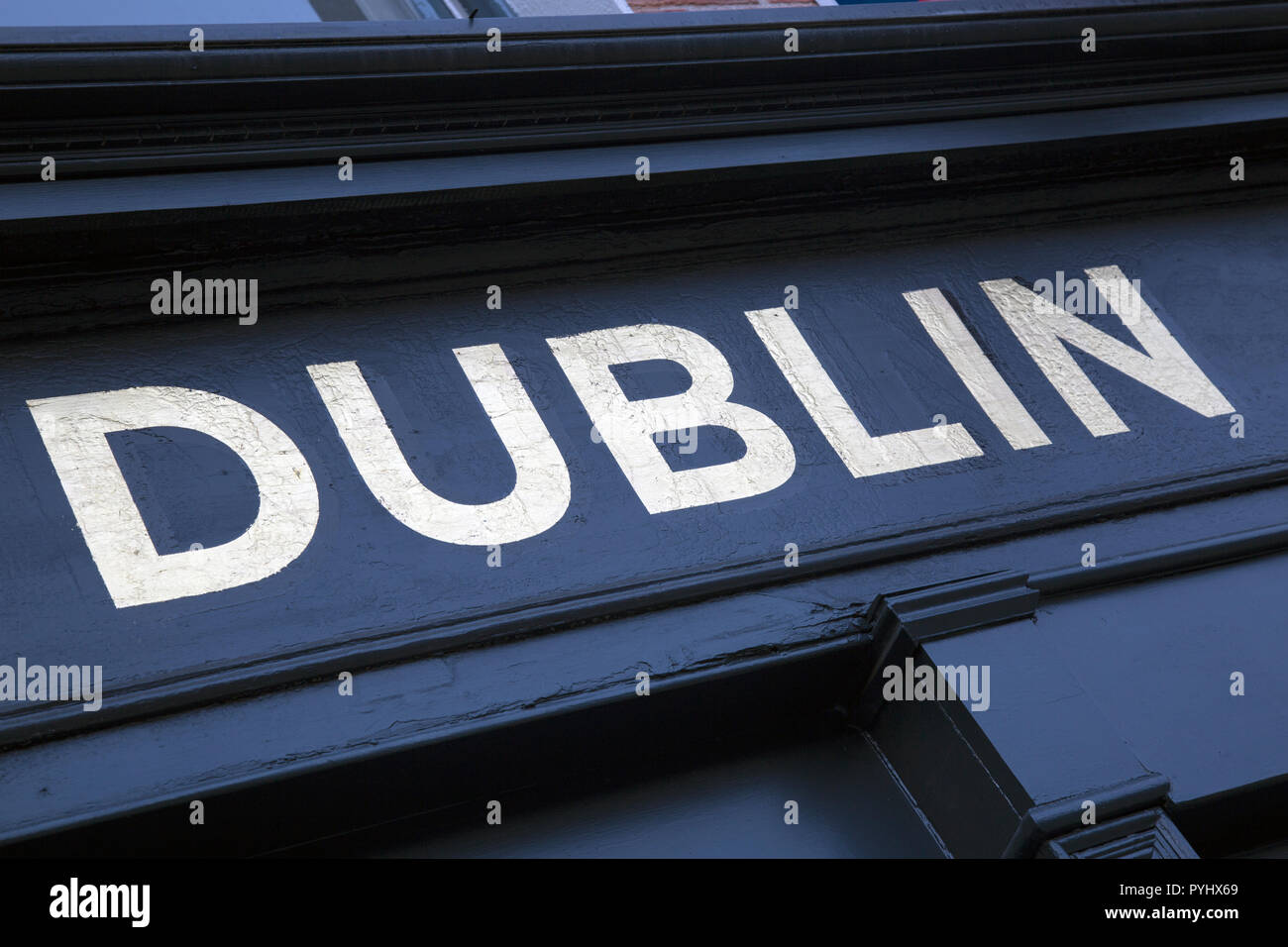 Dublin Sign on Diagonal Slant Stock Photo - Alamy