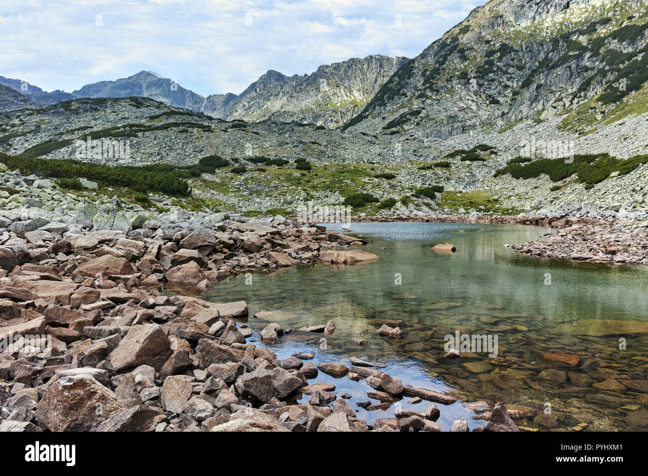 Amazing landscape with Musalenski lakes and Musala peak, Rila mountain ...