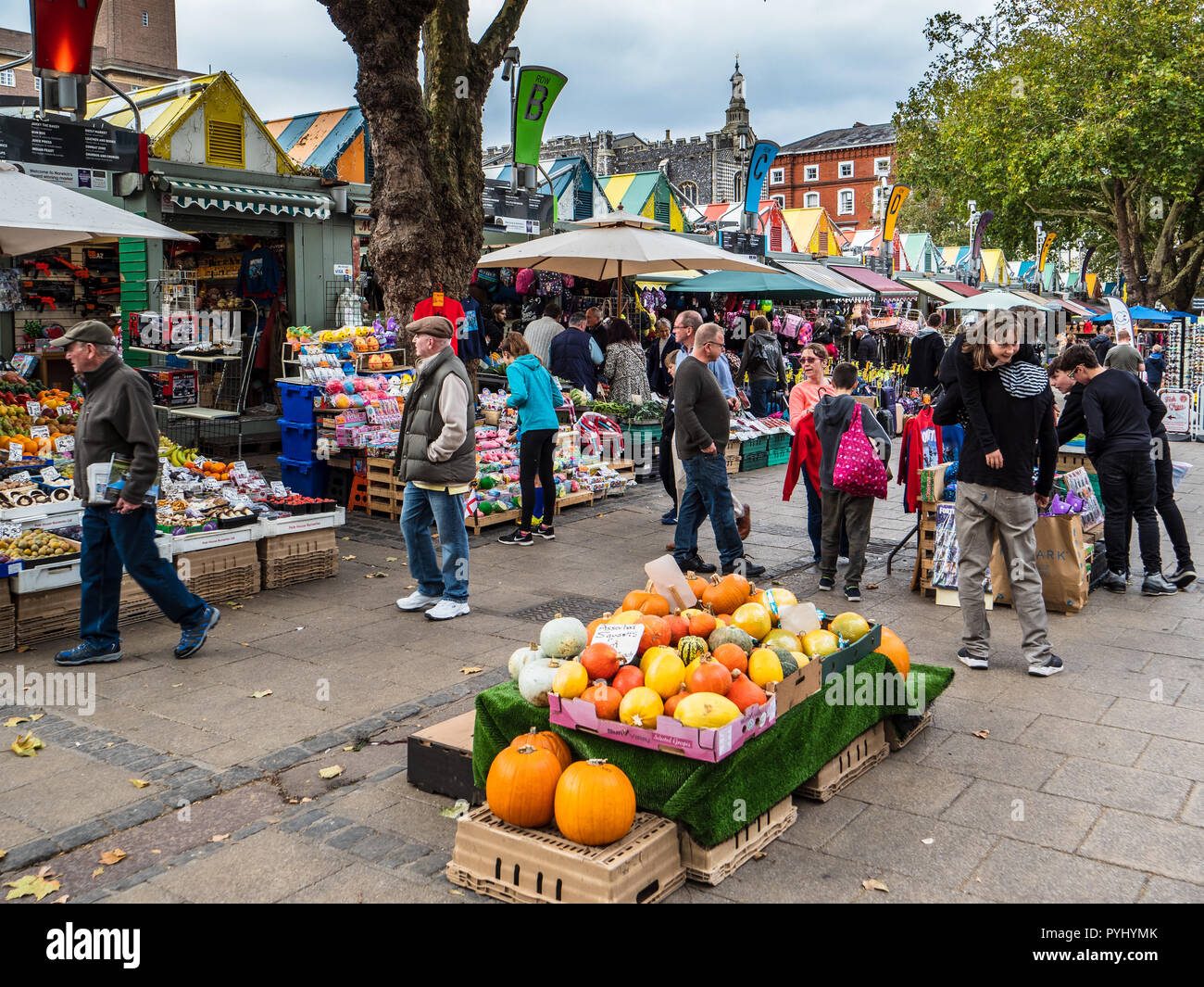 Norwich Market Square, Norwich City Centre. Founded in the late 11th ...
