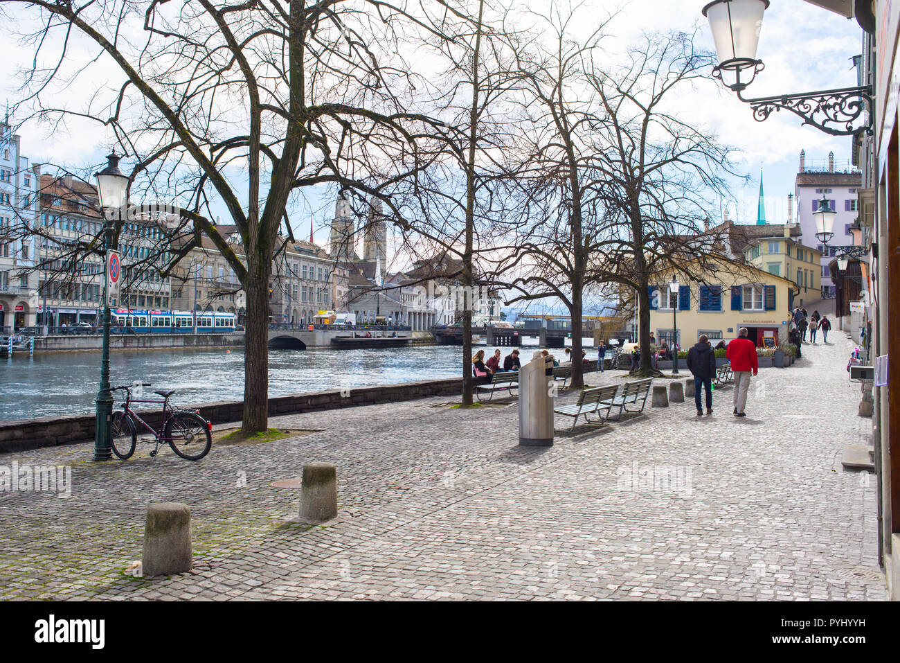 Switzerland zurich zurich swiss city on limmat river hi-res stock ...