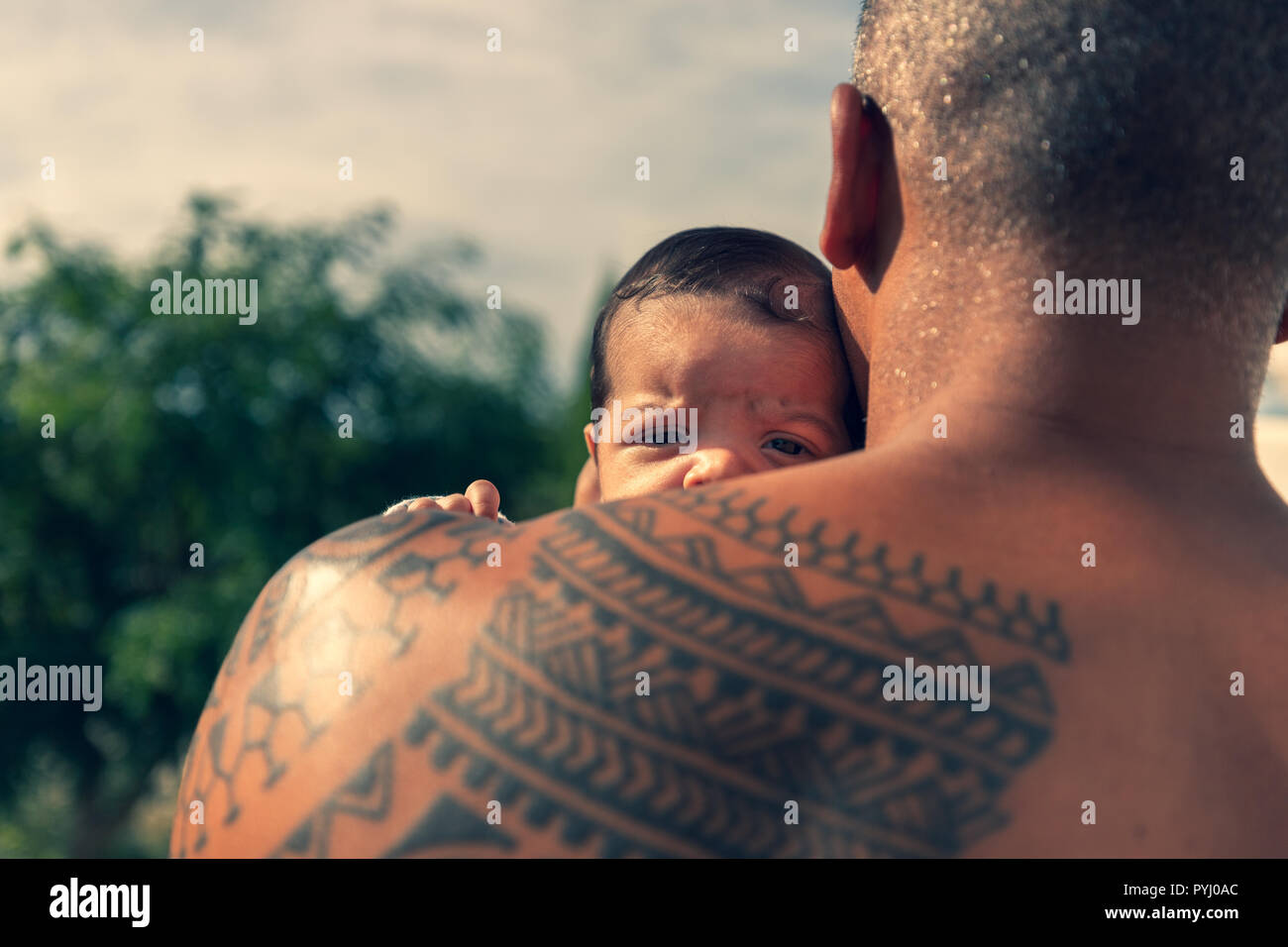 Beautiful Baby Looking Over Shoulder High Resolution Stock Photography ...