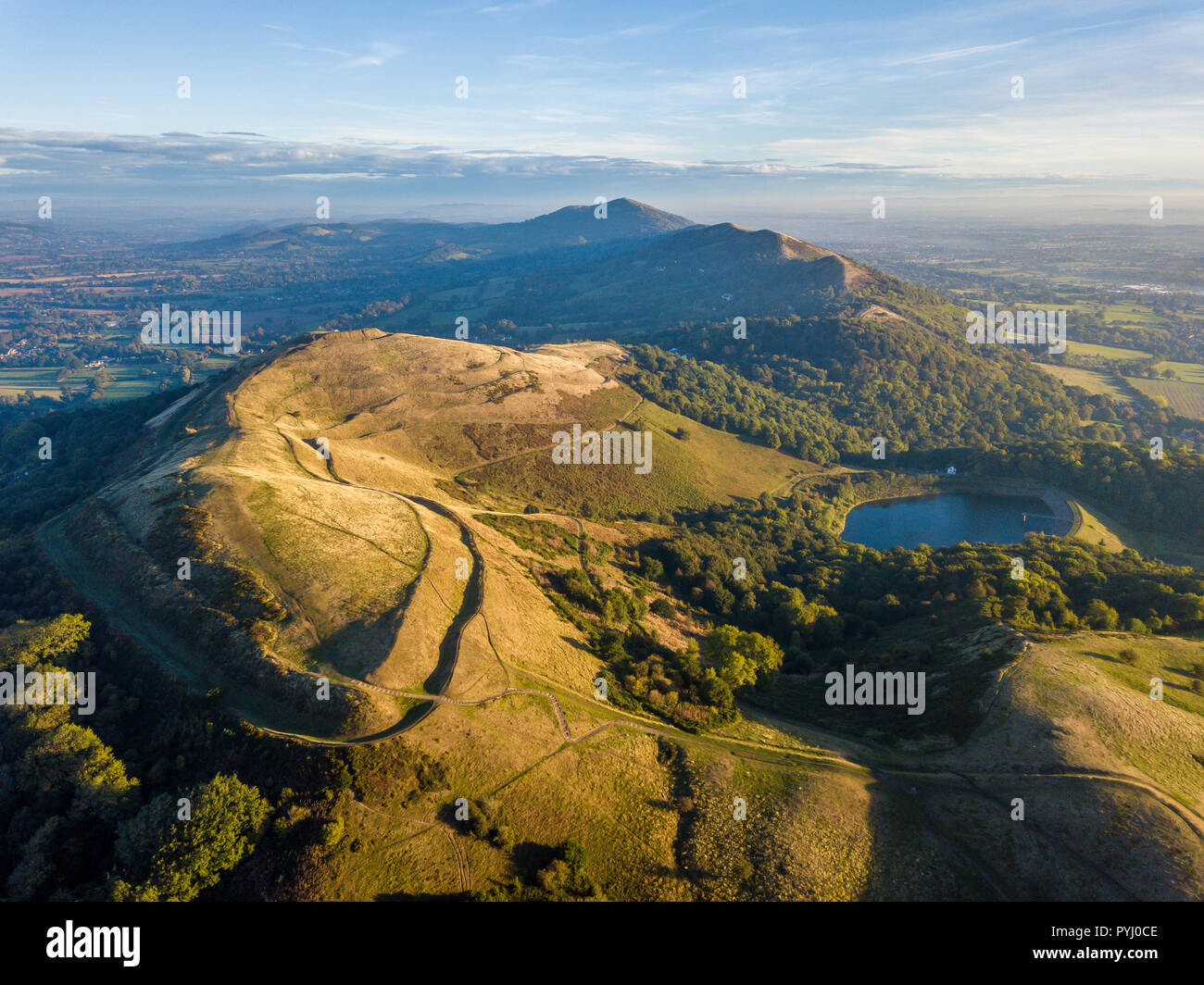 Hill Aerial View Leith Hill Surrey Hills National Landscape