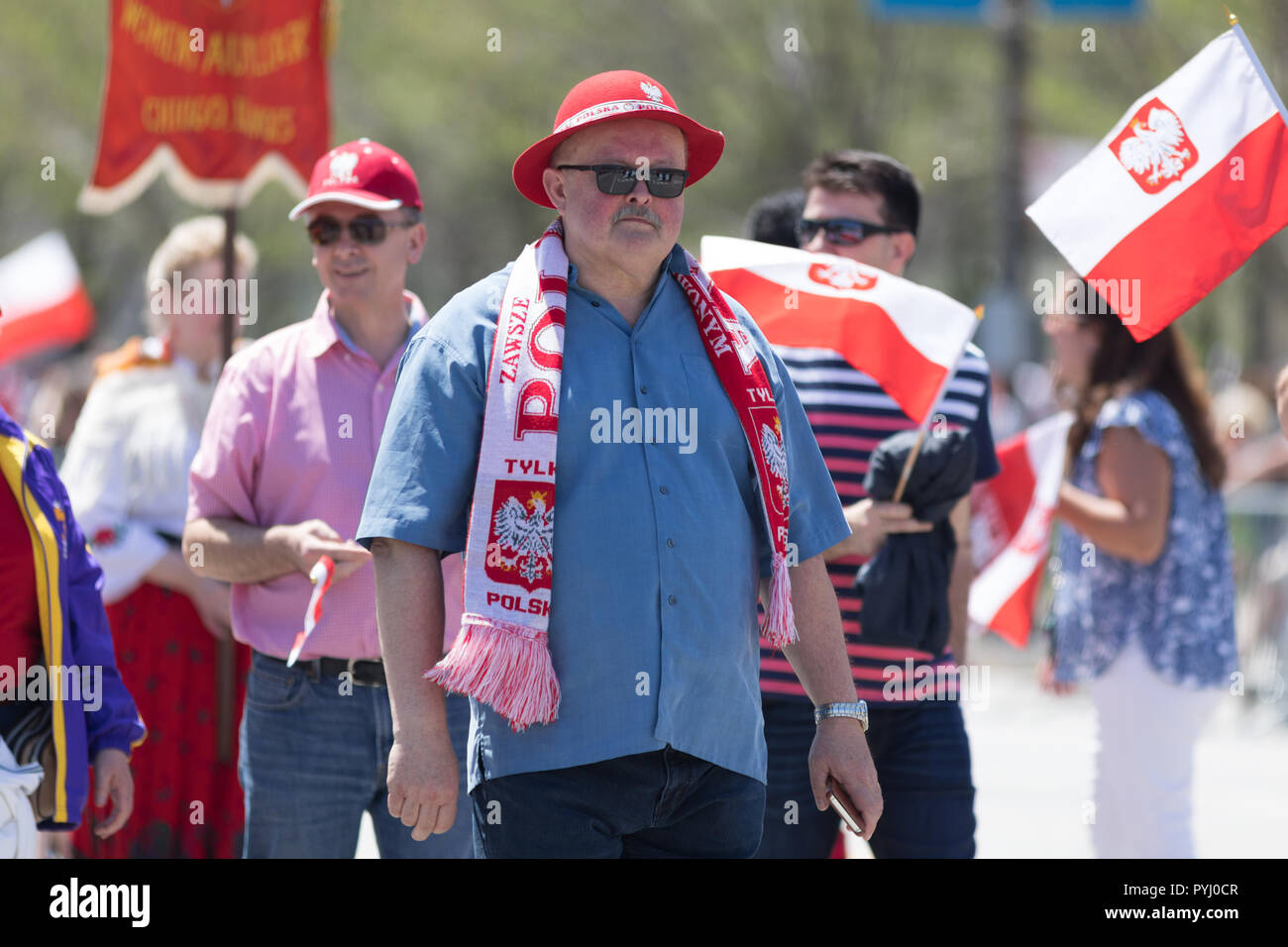 Chicago, Illinois, USA - May 5, 2018: The Polish Constitution Day ...