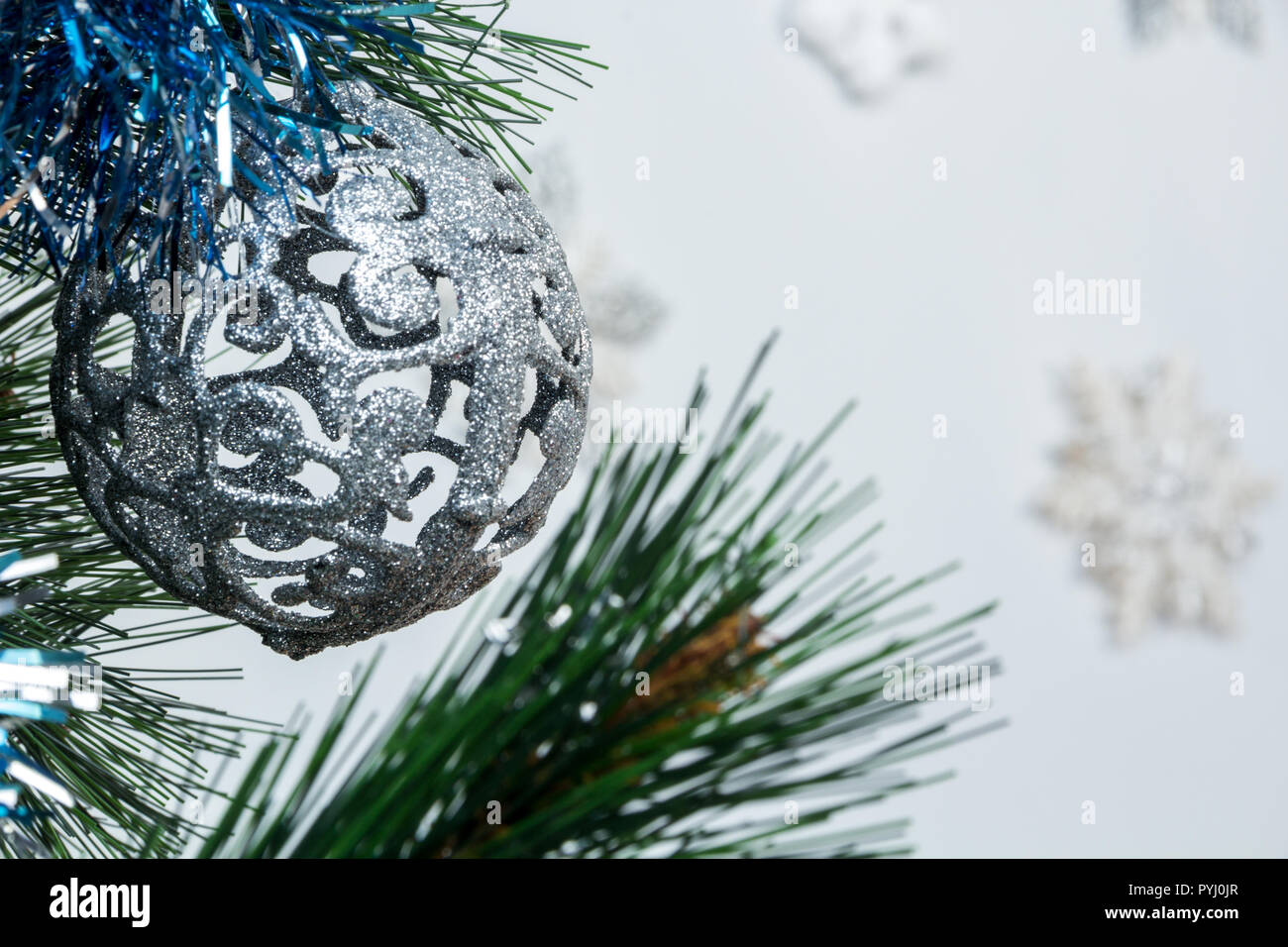 Decorations on the Christmas tree Stock Photo - Alamy
