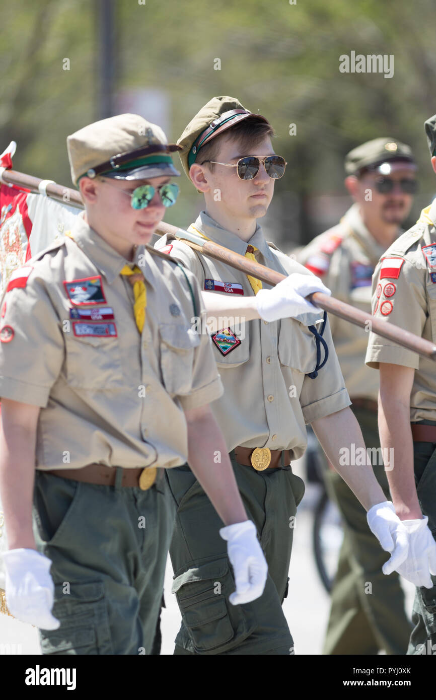 Chicago, Illinois, USA - May 5, 2018: The Polish Constitution Day ...