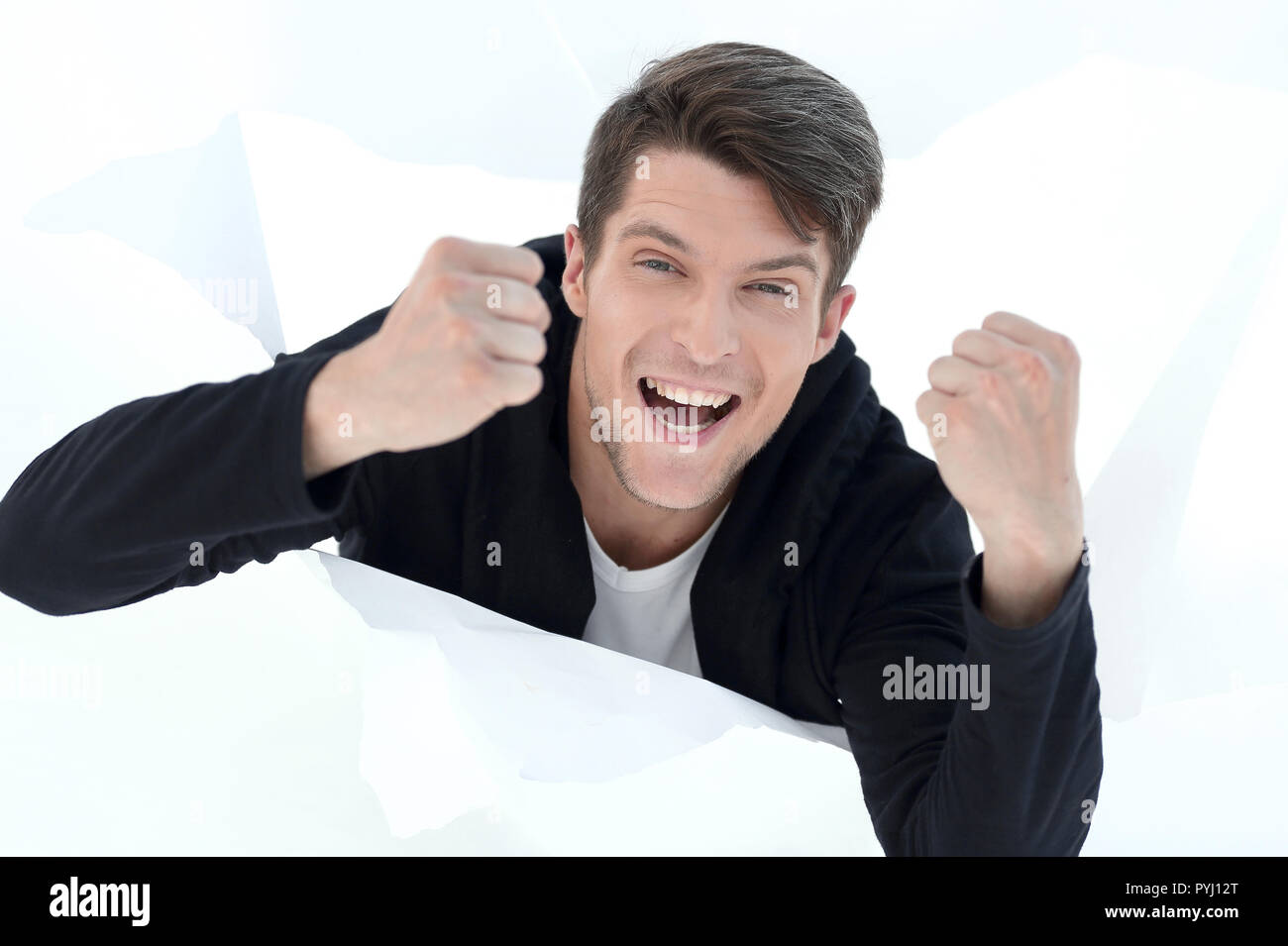 Hands breaking through wall hi-res stock photography and images - Alamy