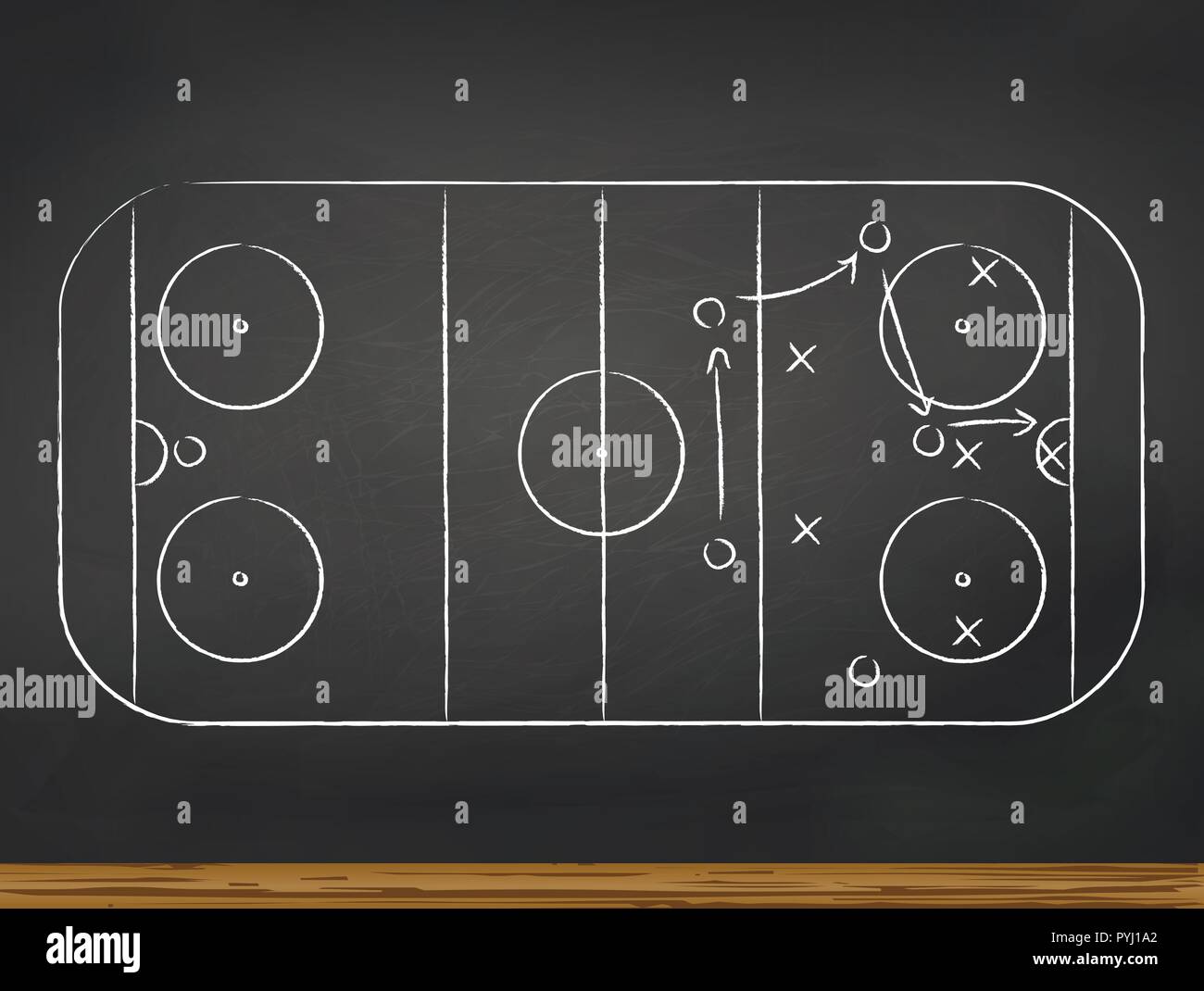 Chalkboard with hockey game tactic. Vector illustration Stock Vector ...
