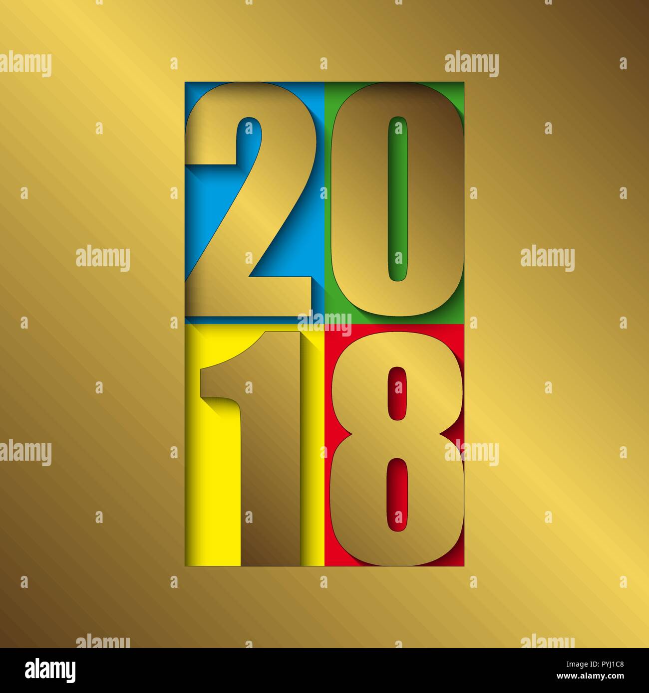 Happy new year 2018 vector background. Vector brochure design template ...