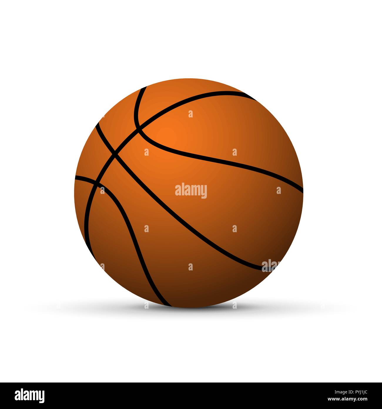 Realistic basketball ball with shadow isolated Stock Vector Image & Art ...