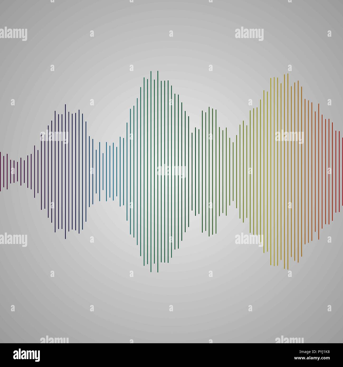 multicolor sound wave from equalizer background, vector, illustration ...