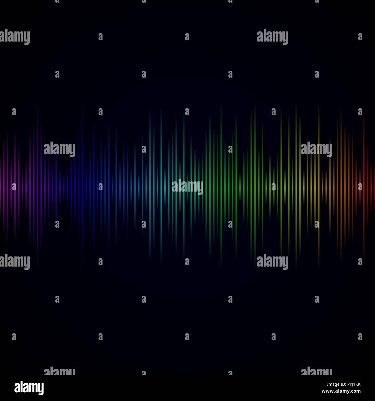 multicolor sound wave from equalizer background, vector, illustration ...