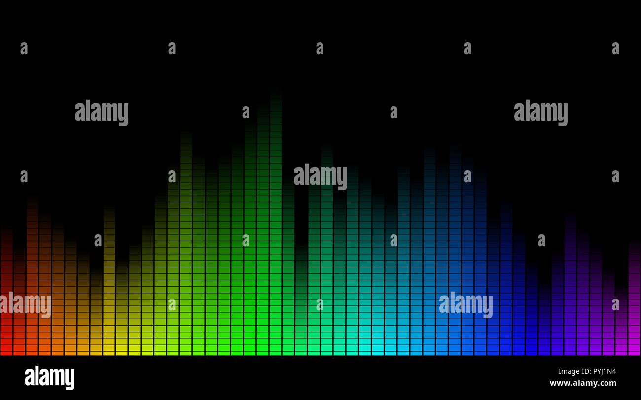 multicolor sound wave from equalizer background, vector, illustration ...