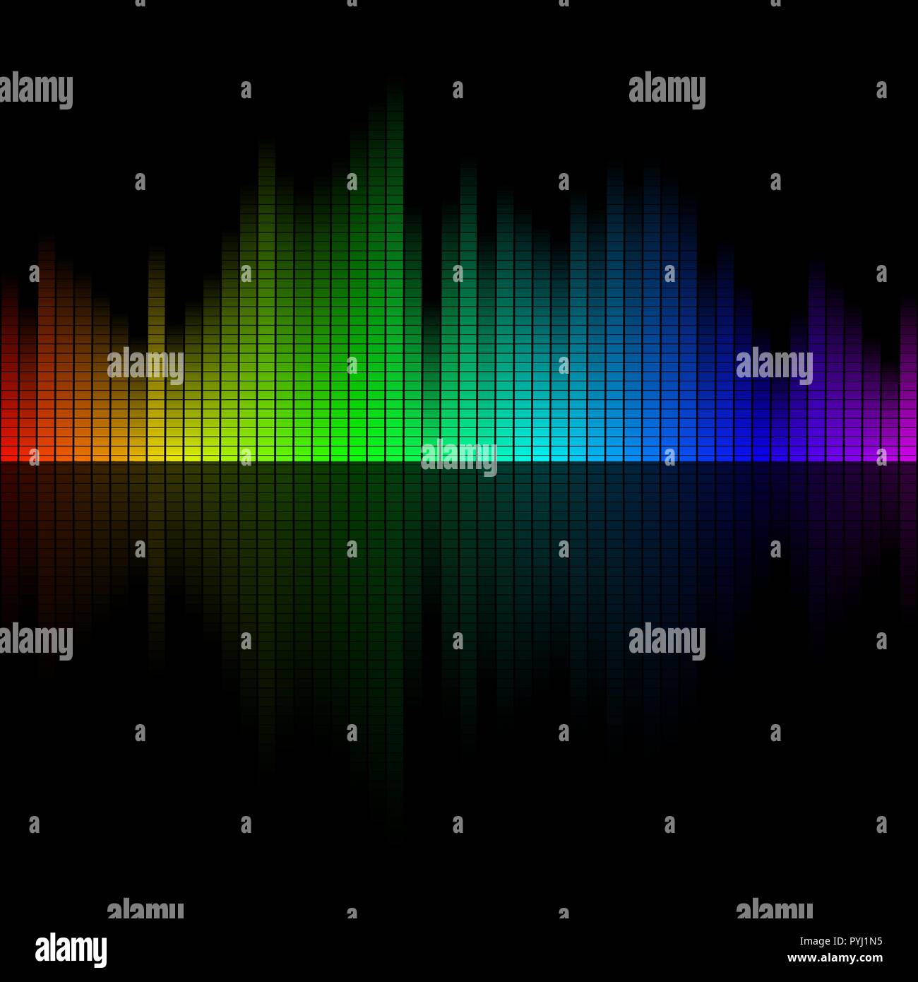 multicolor sound wave from equalizer background, vector, illustration ...