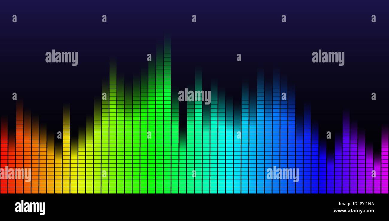 multicolor sound wave from equalizer background, vector, illustration ...