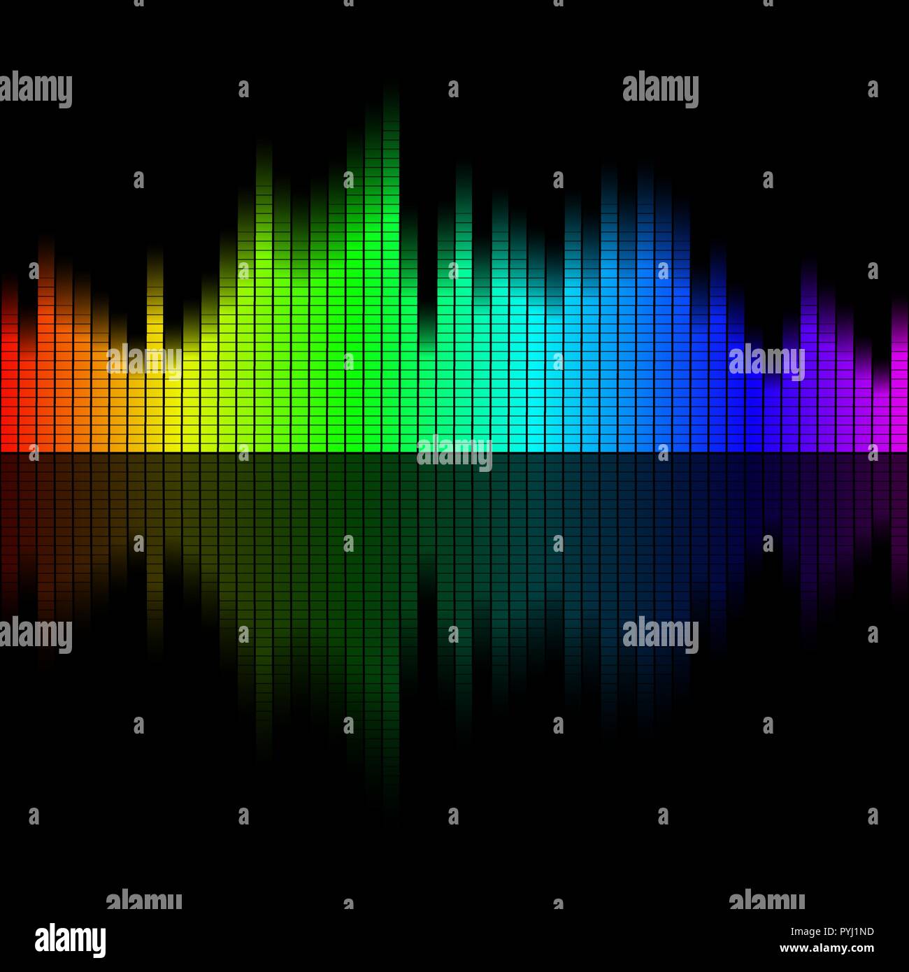 multicolor sound wave from equalizer background, vector, illustration ...