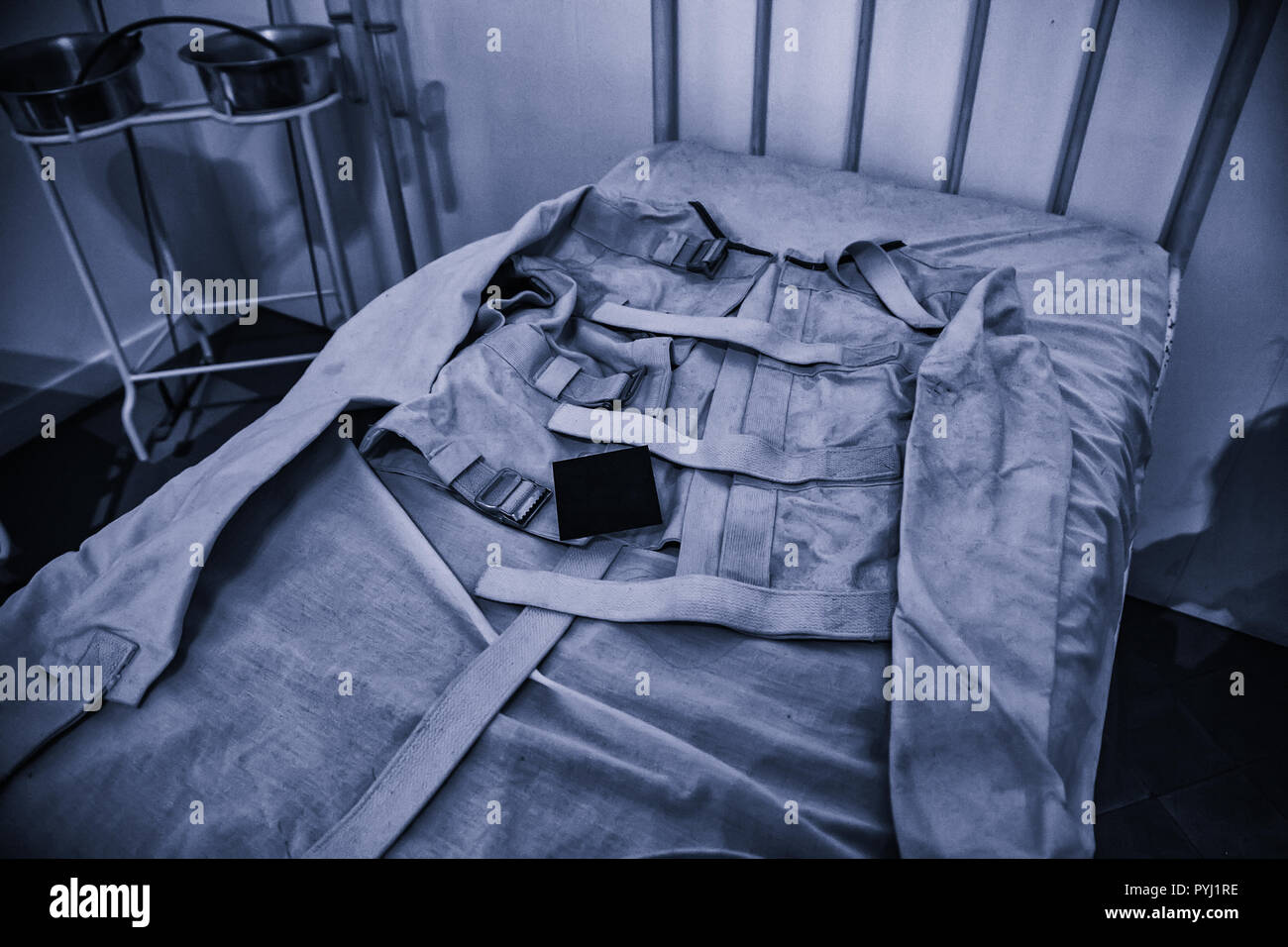 Old psychiatric straitjacket, mental hospital detail, psychosis Stock ...