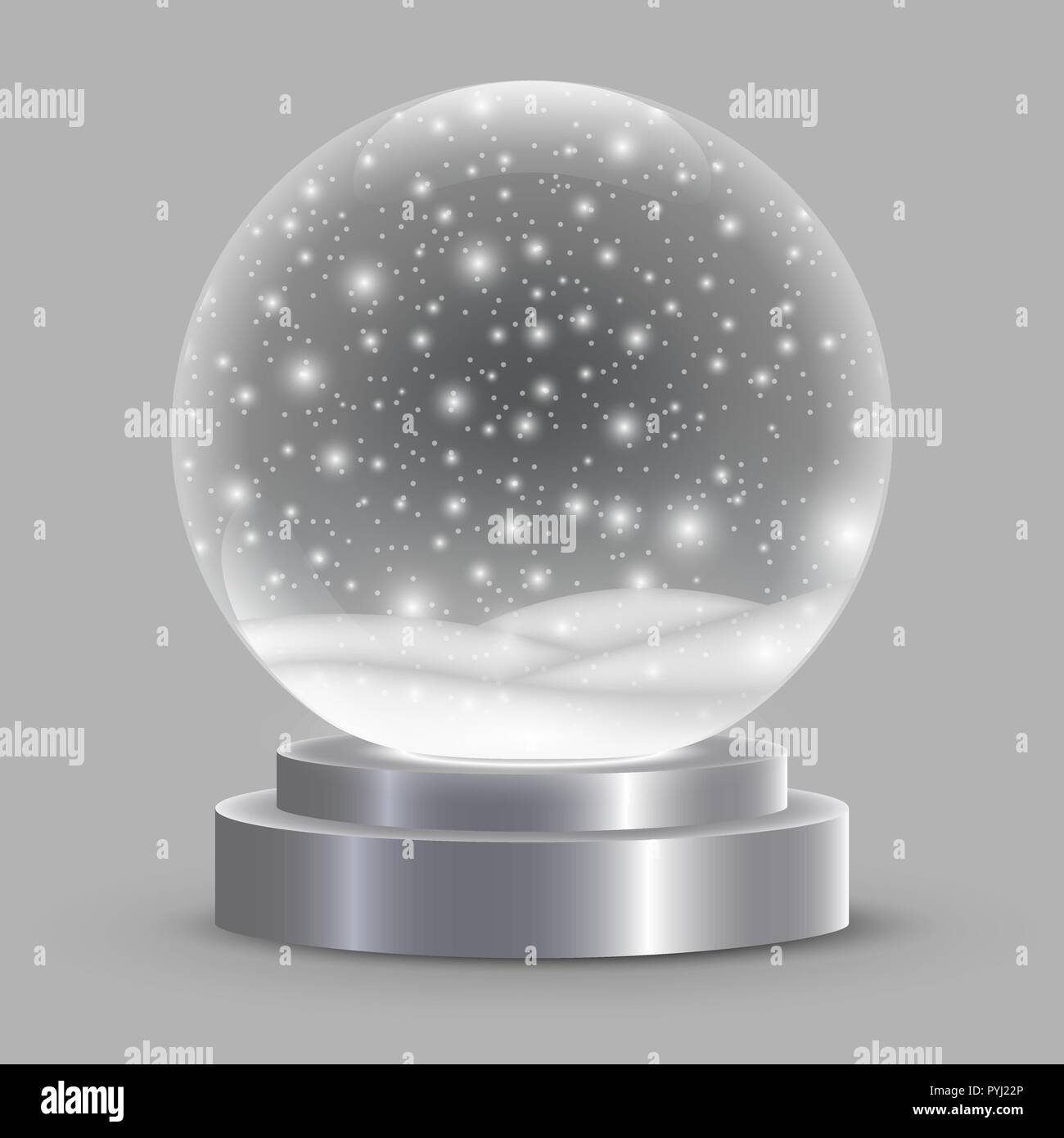Christmas snow globe isolated. vector illustration. Winter in glass ...