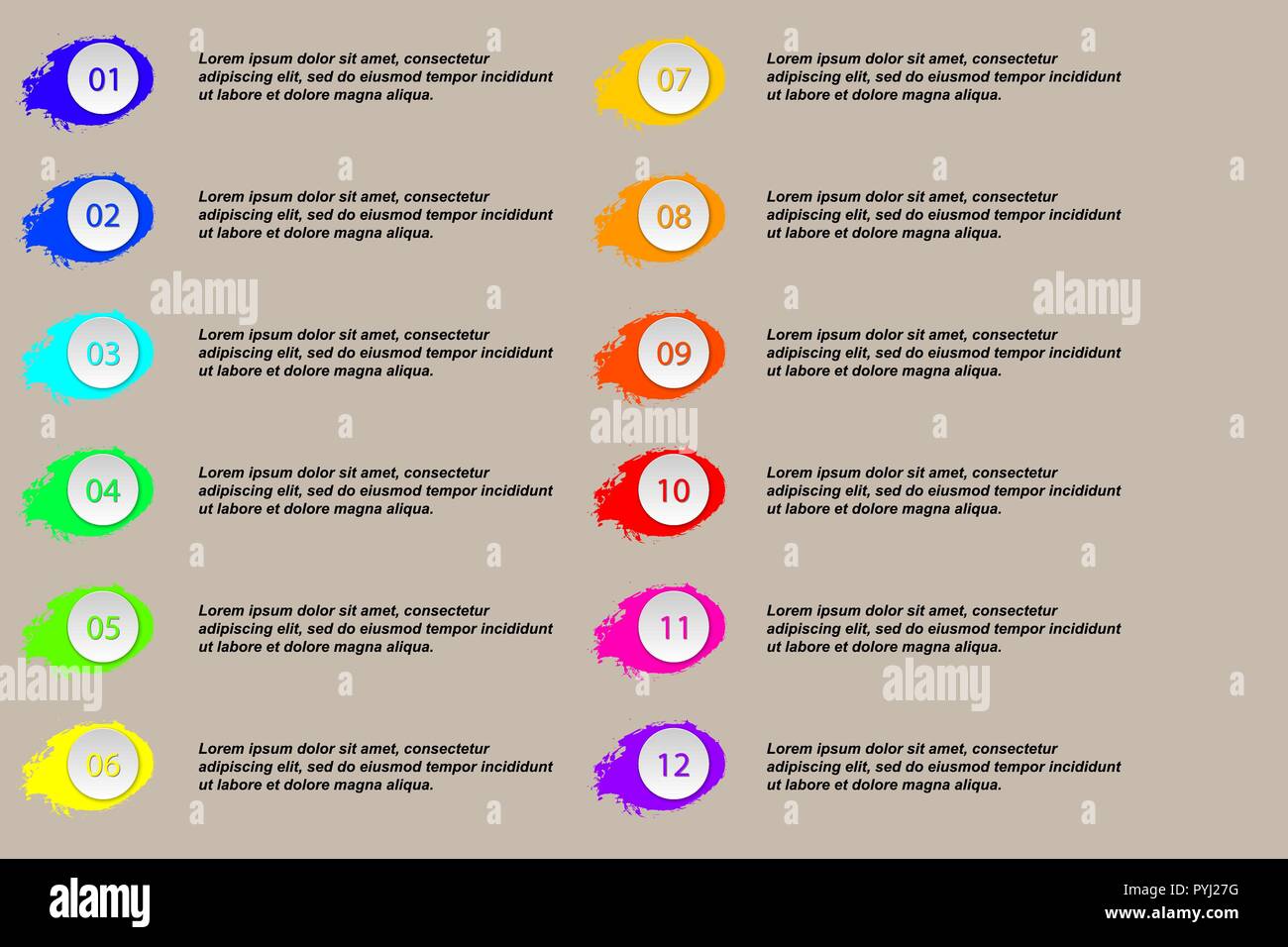 Number Bullet Point Colorful 3d Markers. Step number bullet buttons ...