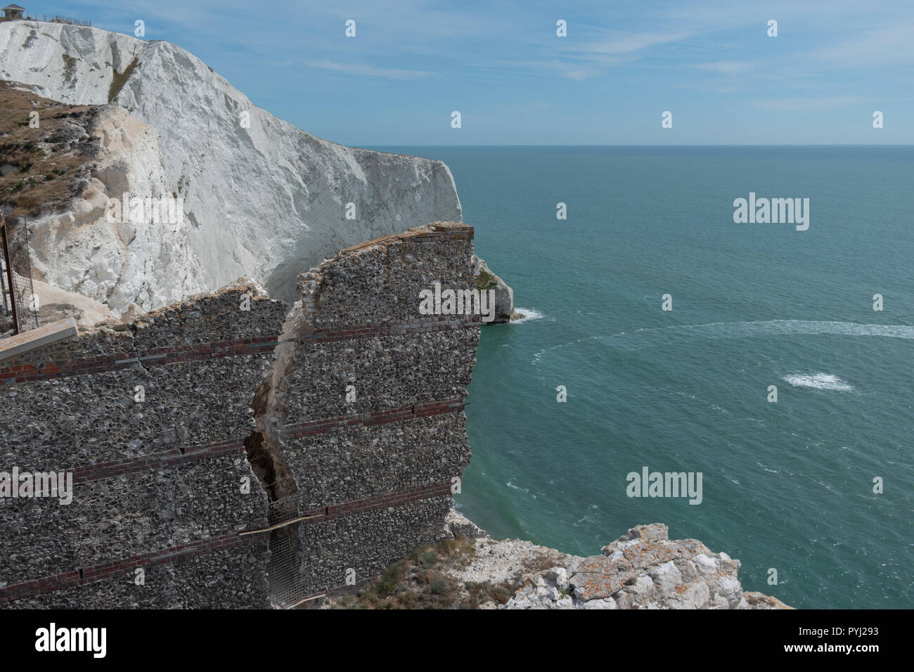 viewpoint at the needles on isle of wight England in UK Stock Photo - Alamy
