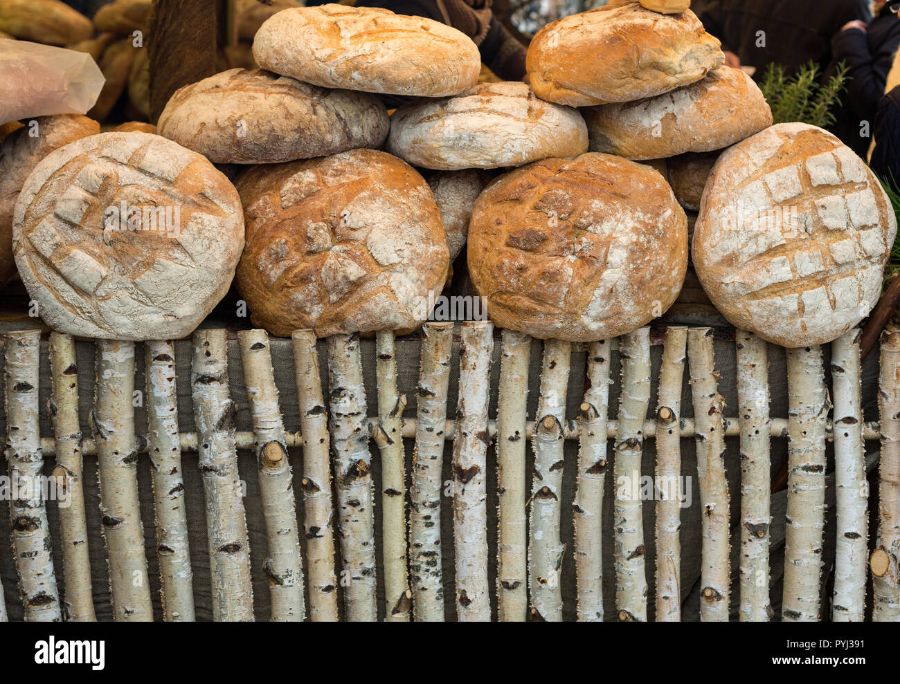 The loaf of rustic bread traditionally roasted Stock Photo - Alamy