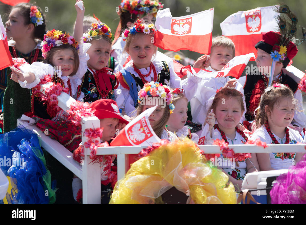 Chicago, Illinois, USA - May 5, 2018: The Polish Constitution Day ...