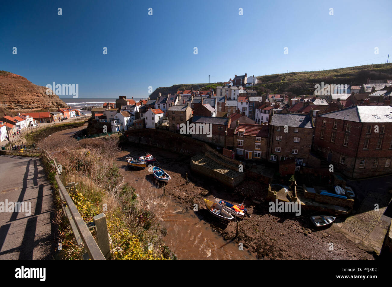 The picturesque seaside village of Staithes on the North Yorkshire ...