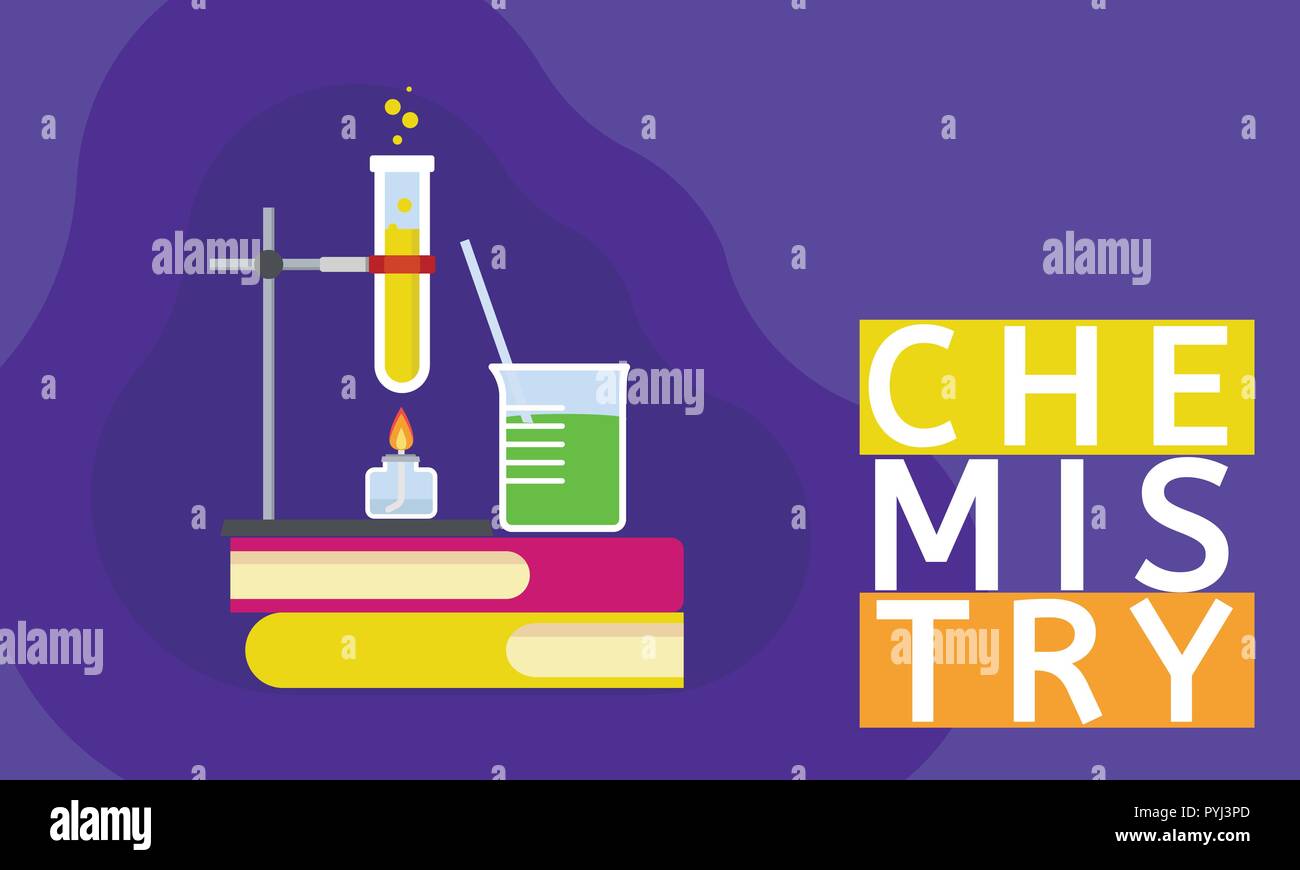 Chemistry science concept background, flat style Stock Vector Image ...