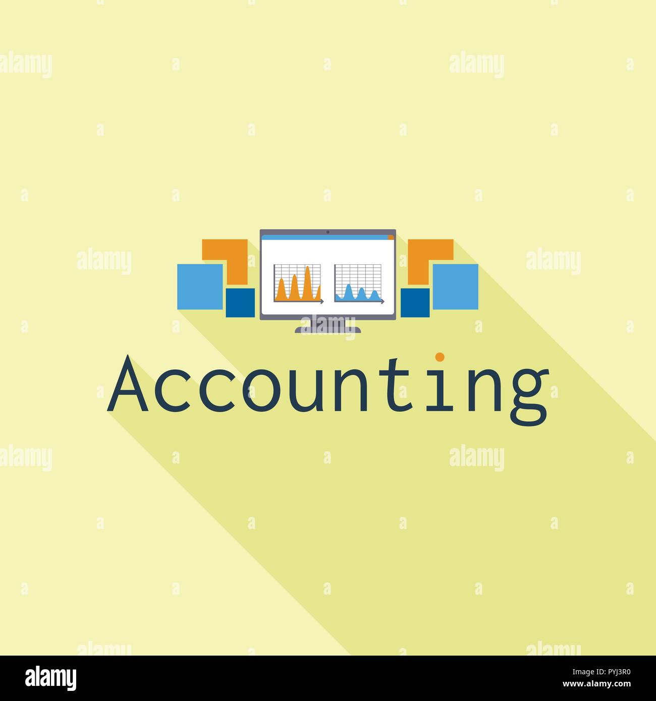 Accounting computer graph logo, flat style Stock Vector Image & Art - Alamy