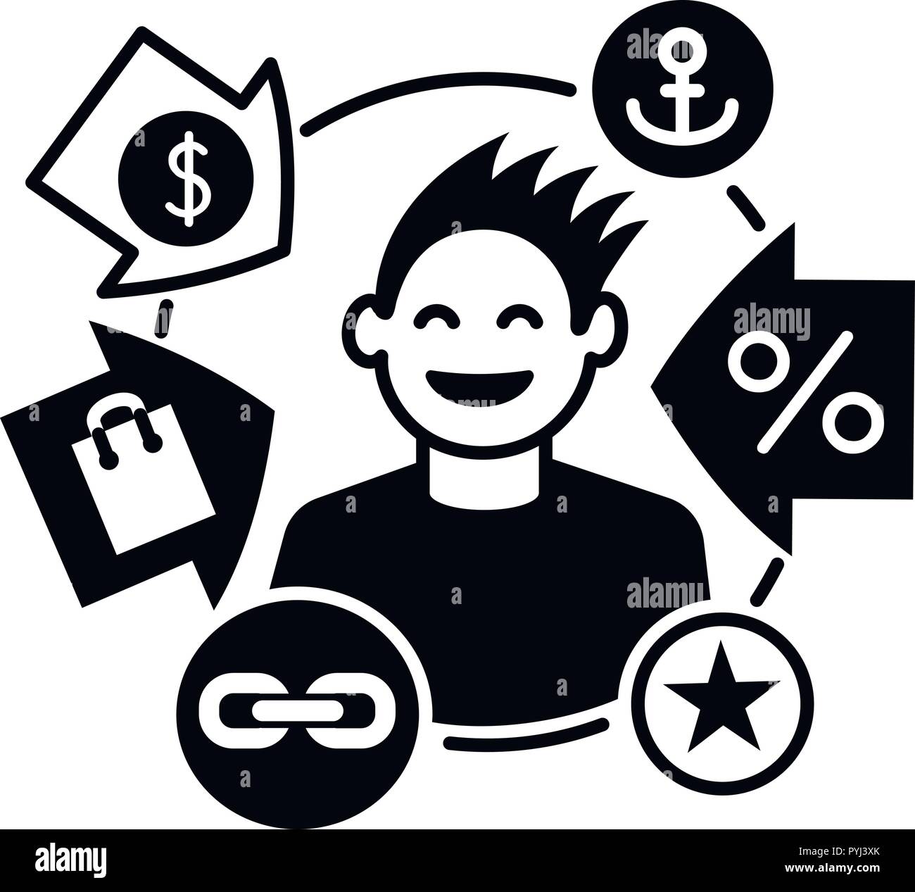 Happy client icon, simple style Stock Vector Image & Art - Alamy