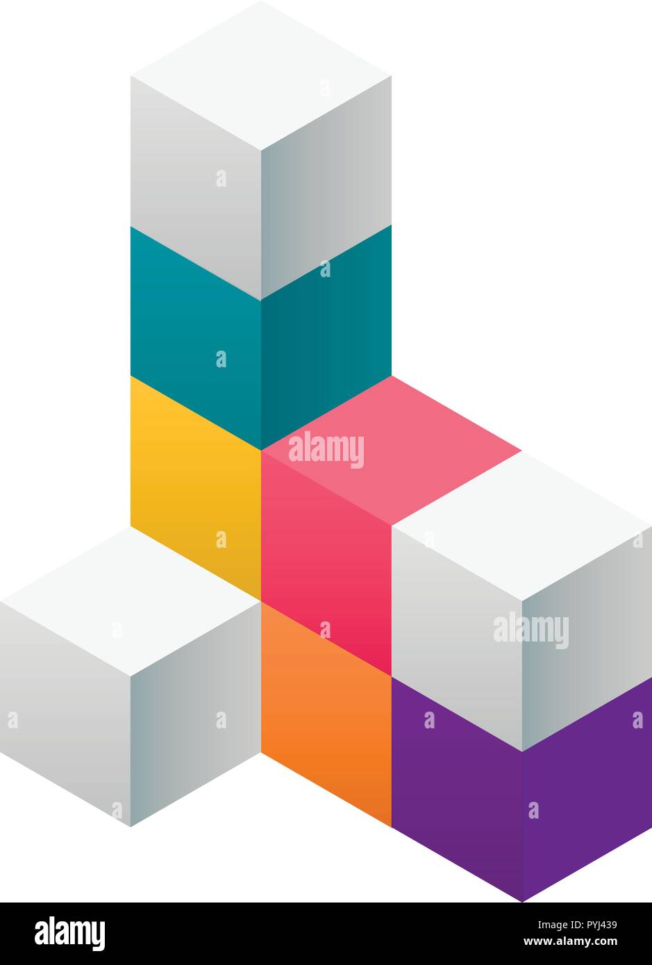 Cube solution construction icon, isometric style Stock Vector Image ...