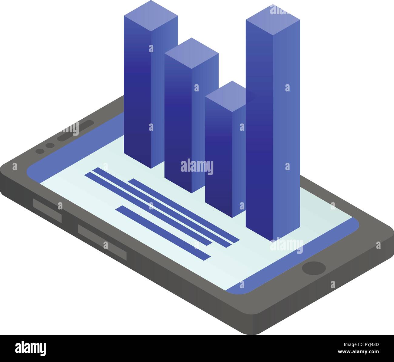 Smartphone chart icon, isometric style Stock Vector Image & Art - Alamy