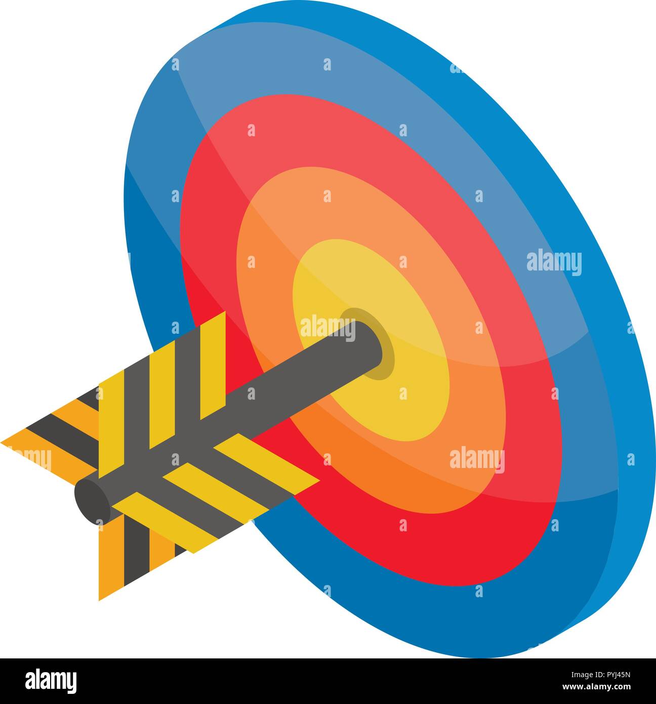 Red blue yellow target icon, isometric style Stock Vector Image & Art ...