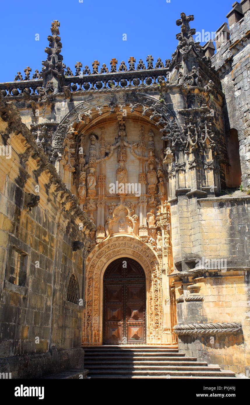The 12th-century Convent of Christ in Tomar, Portugal. Founded by the ...