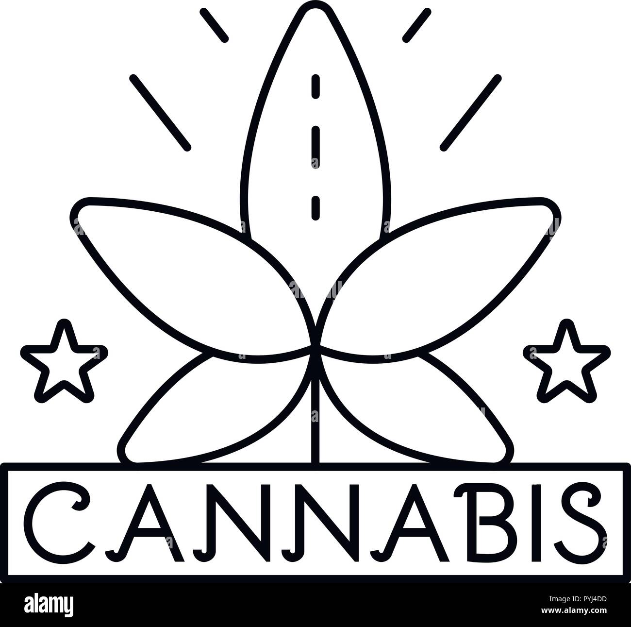 Cannabis bud weed line Stock Vector Images - Alamy
