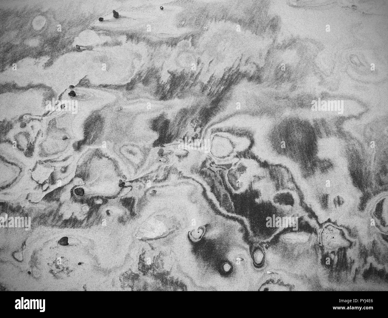 Sediments in natural sand on beach within low tide . Different colors ...
