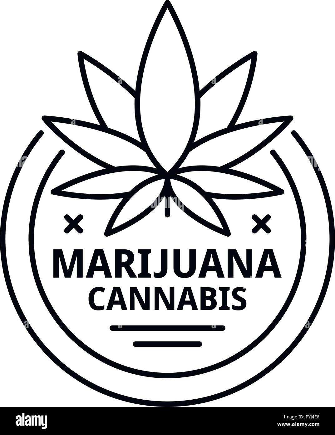Marijuana symbol logo, outline style Stock Vector Image & Art - Alamy
