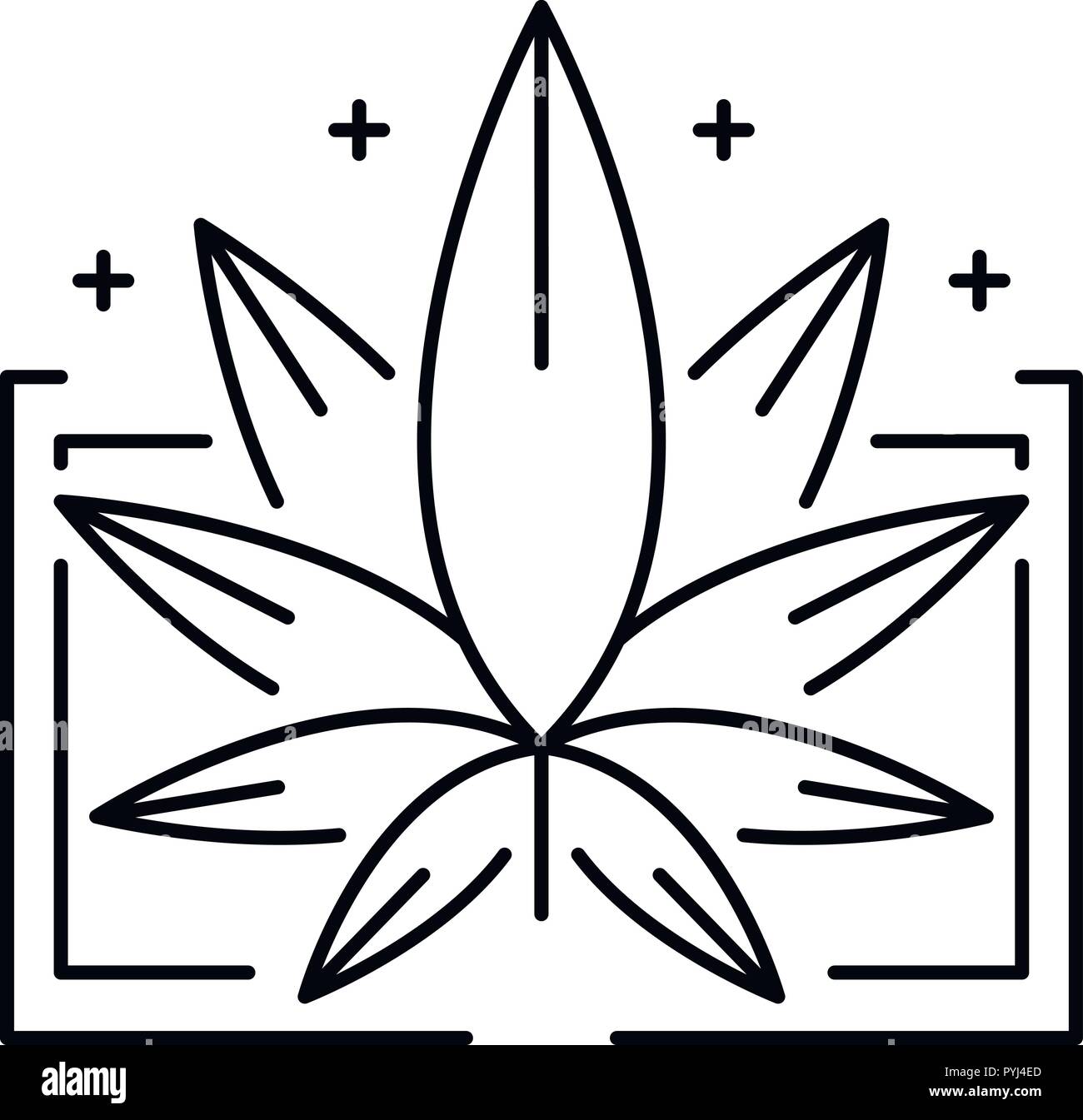 Medical marijuana leaf logo, outline style Stock Vector Image & Art - Alamy