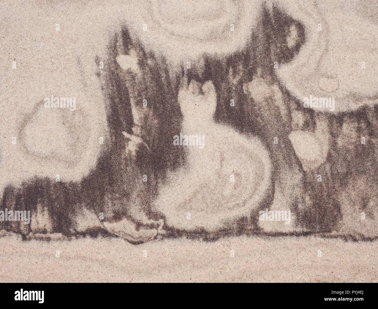 Sediments in natural sand on beach within low tide . Different colors ...