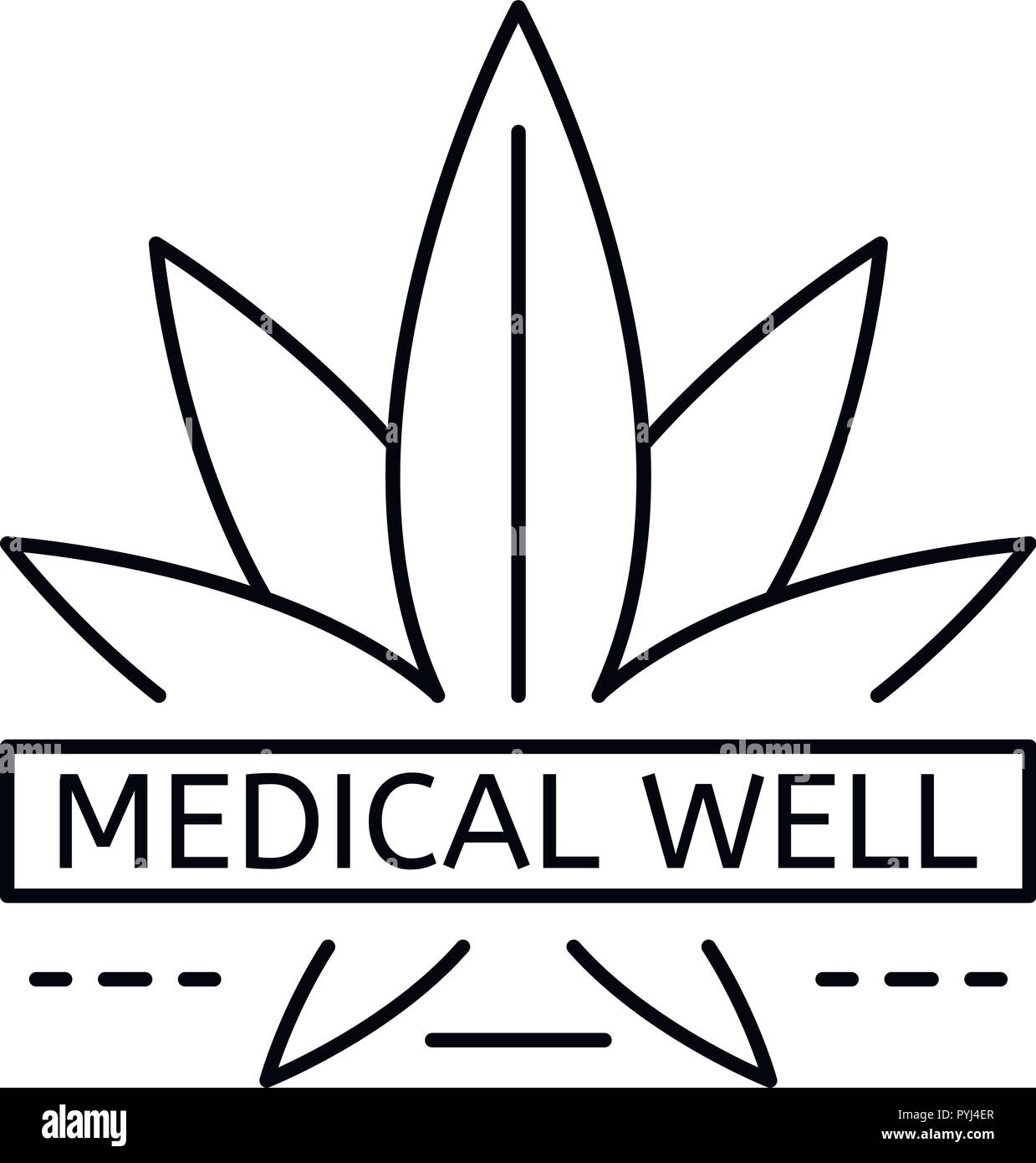Cannabis medical well logo, outline style Stock Vector Image & Art - Alamy