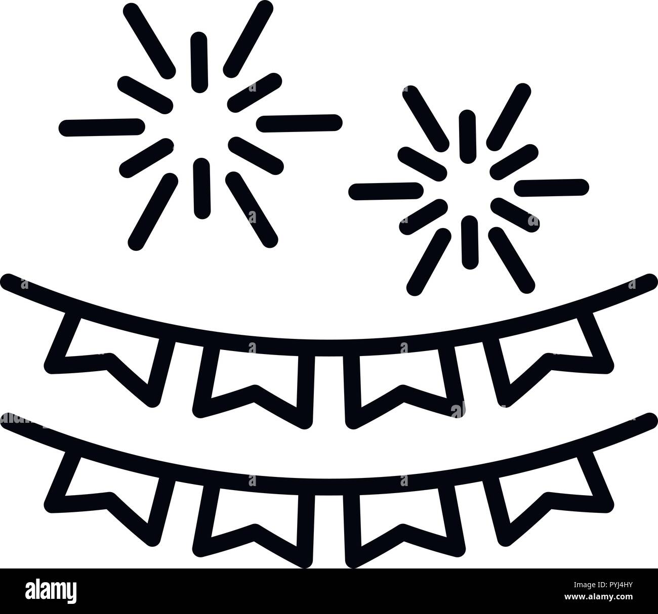 Festival flag rope icon, outline style Stock Vector Image & Art - Alamy