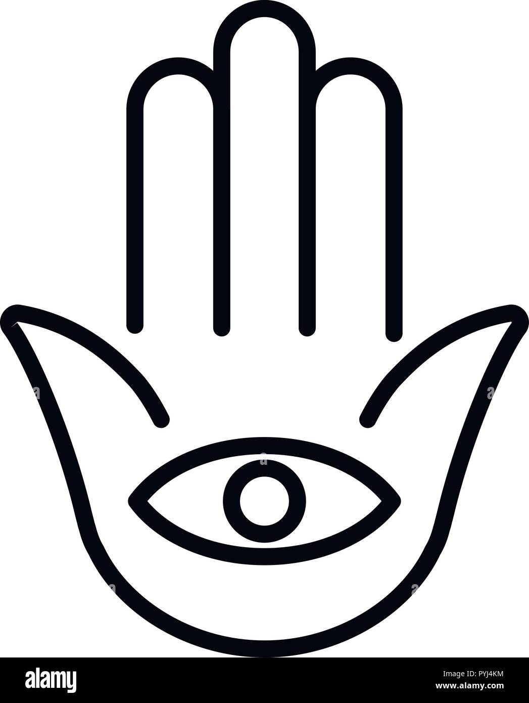 Jewish Hamsa Outline