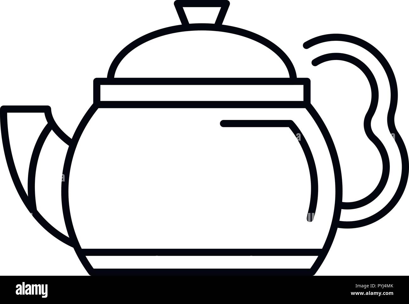 Black teapot icon, outline style Stock Vector Image & Art - Alamy