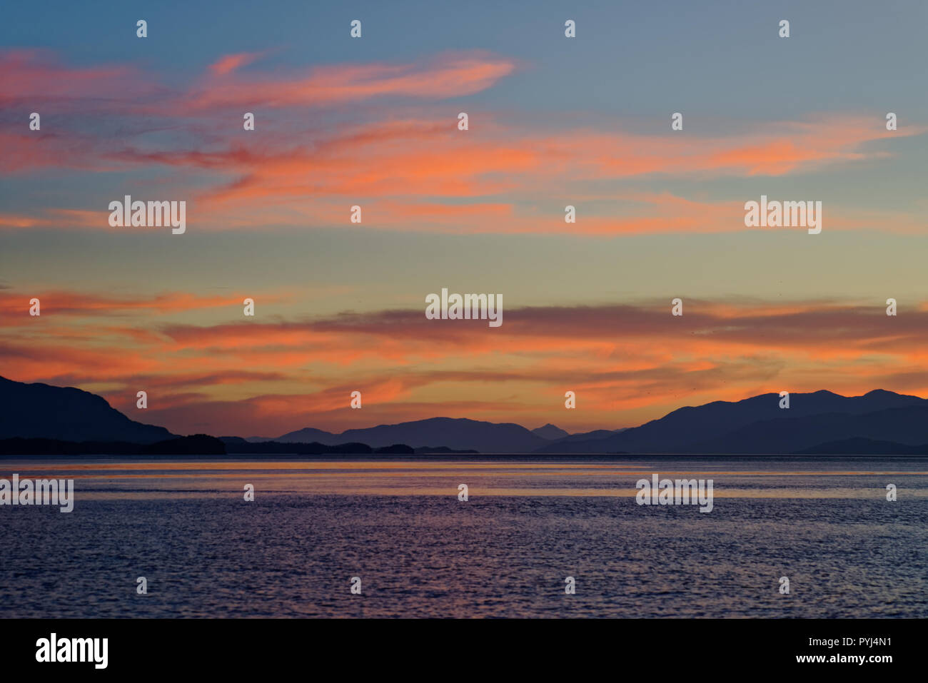 Sunrise landscape in the Patagonian channels of southern Chile Stock ...