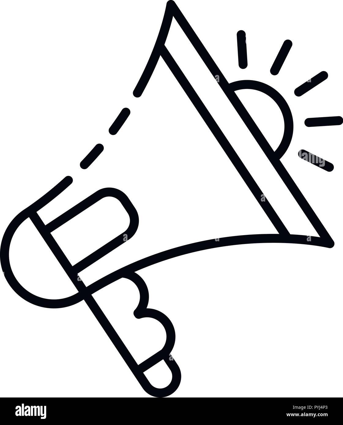 Audio bullhorn icon, outline style Stock Vector Image & Art - Alamy